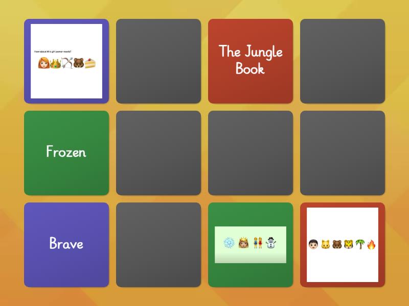 Guess and connect the emojis with the movie - Matching pairs