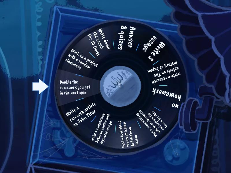 Homework wheel - Spin the wheel