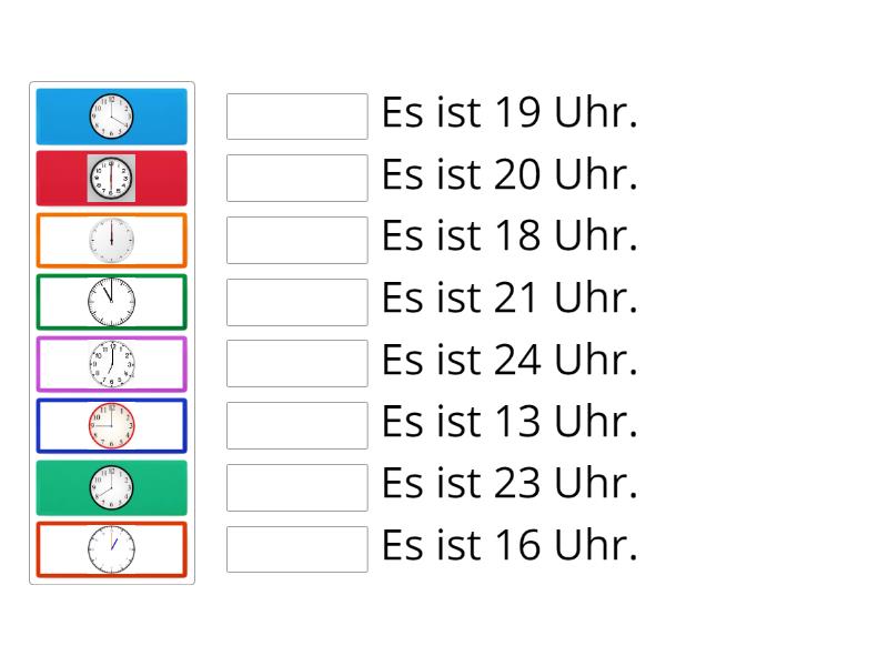 Uhrzeit trainieren - Match up