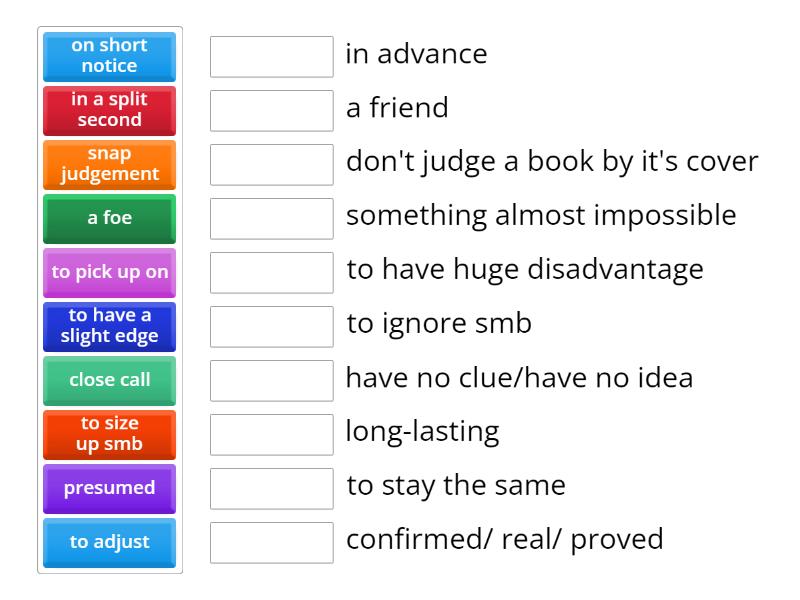 First impressions / 2 nd part - Match up