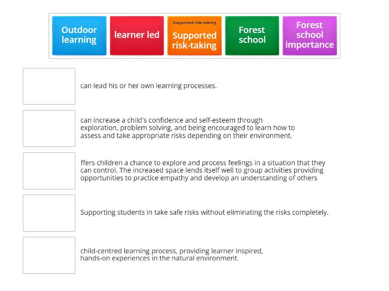Forest school starter task (Week 2) - Match up