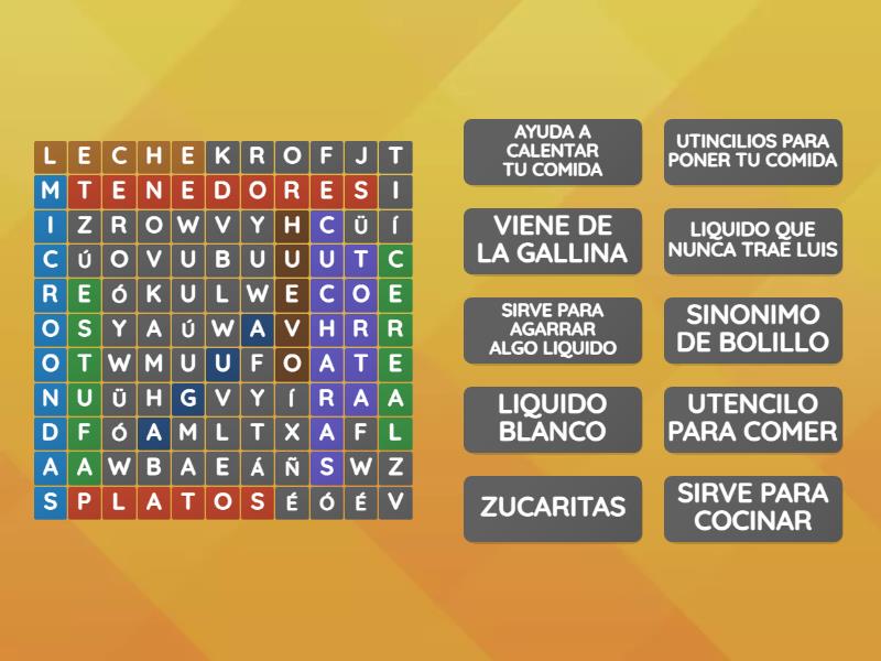 COCINA - Sopa de letras