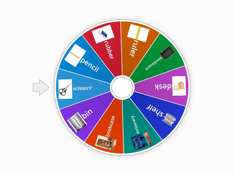 Objects in the classroom - Spin the wheel