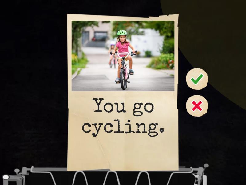 I go cycling. - Flash cards