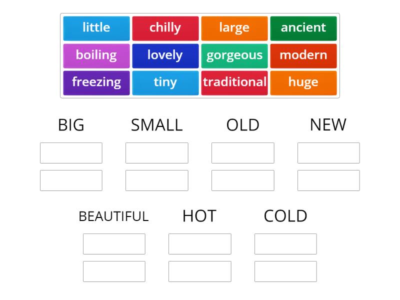 Vocabulary for describing a country - Group sort