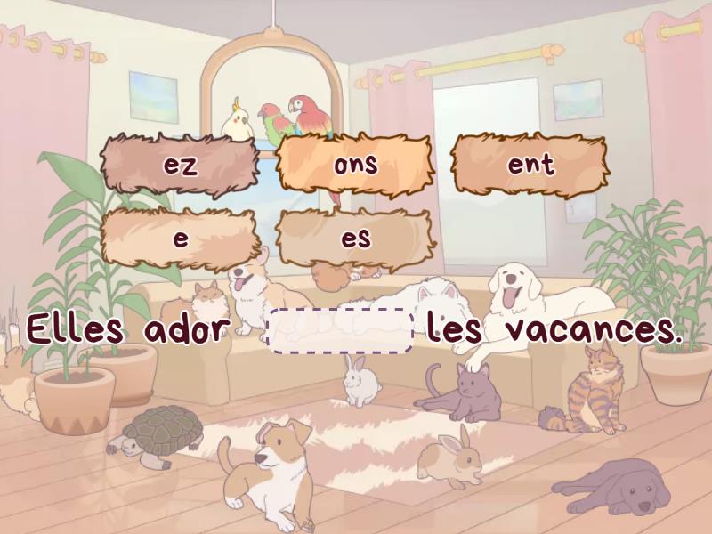 Pratique la conjugaison des verbes: adorer, aimer, détester. - Complete ...