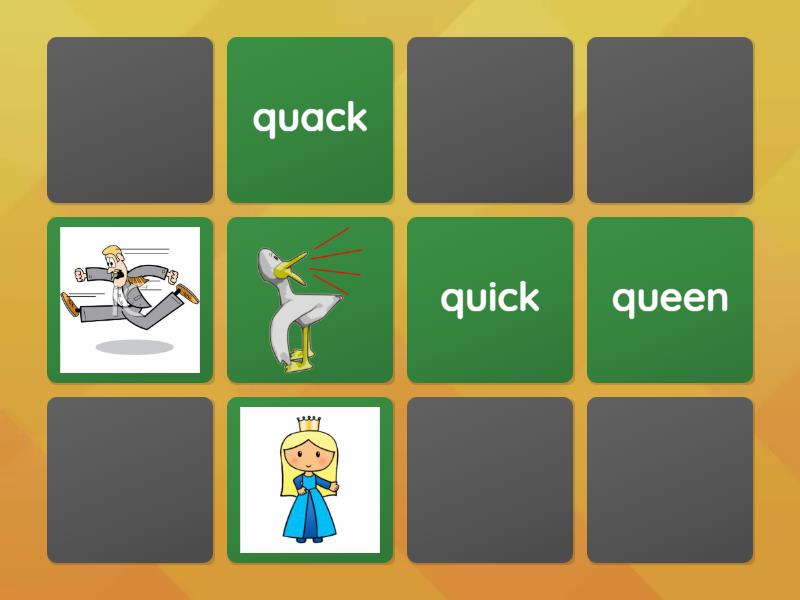 Match up qu sound words - Matching pairs