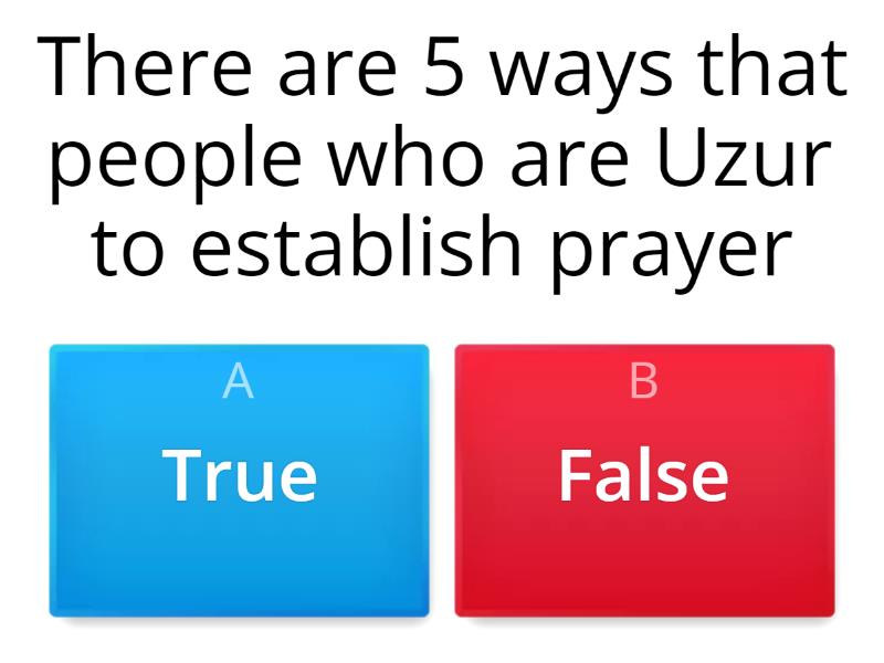 HH - Prayer for the Uzur - Quiz