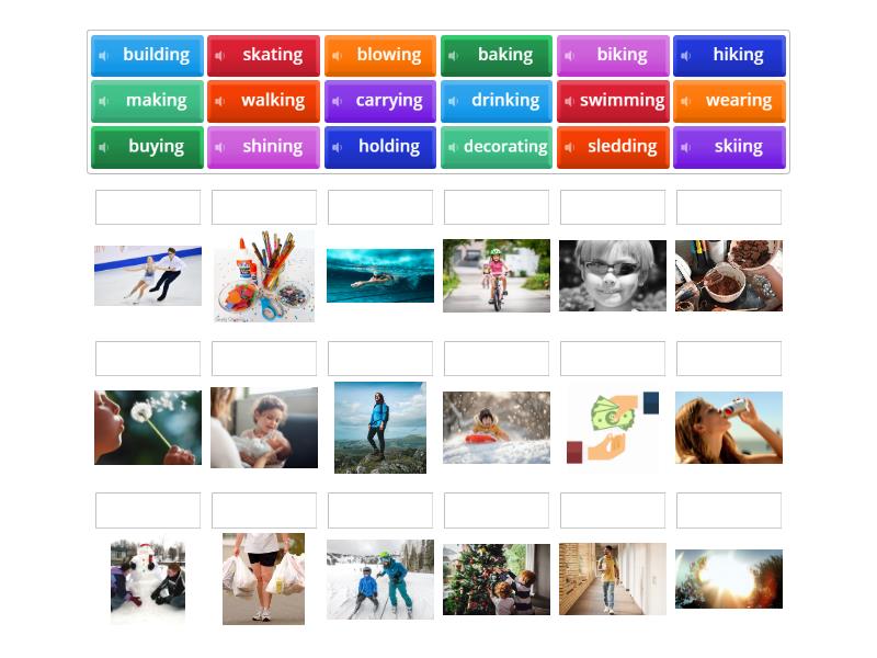 Phonics Practice: -ing endings (practice 2) - Match up