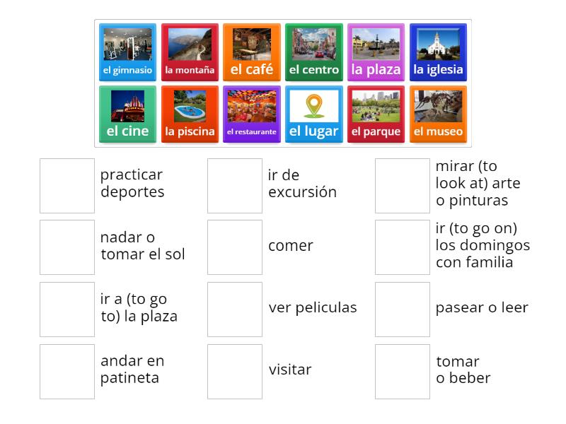 Senderos 1; Lección 4 - Los Lugares y Los Pasatiempos - Match up