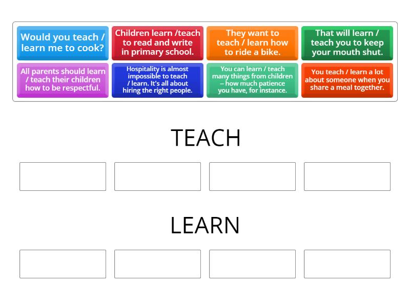 Teach or learn? - Group sort