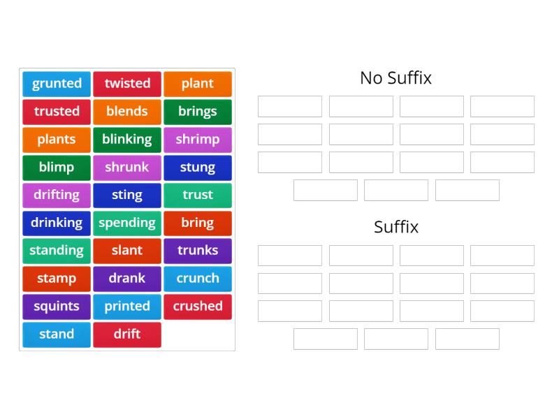 Unit 10- Suffix - Group sort