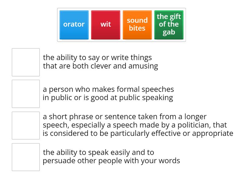 The best speeches - Match up