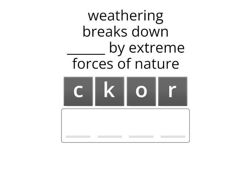 Earth Science (Q14) - Anagram