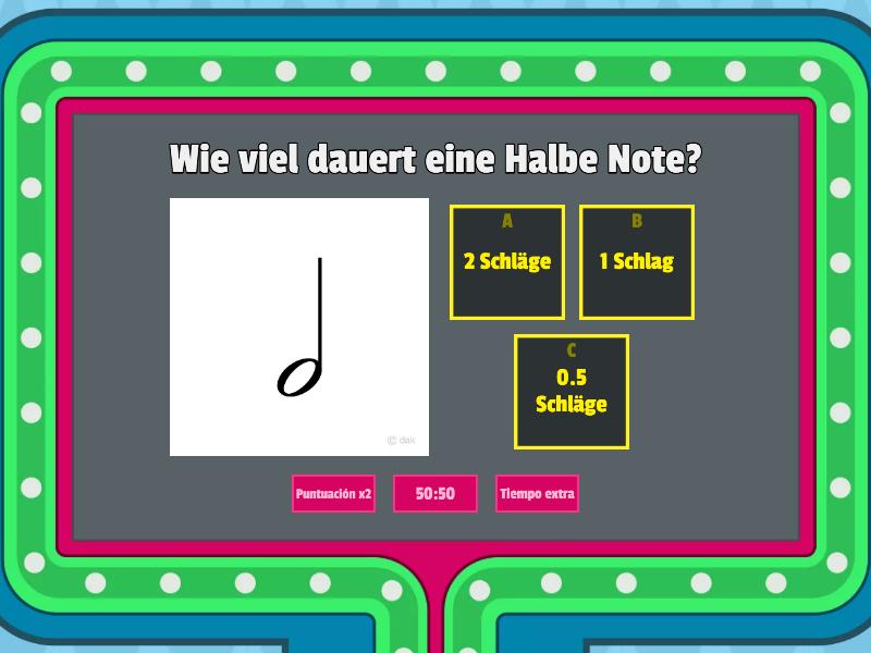 Noten- und Pausenwerte 4C & 4A - Concurso de preguntas