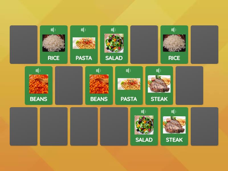 FOOD MEMORY GAME - Matching pairs