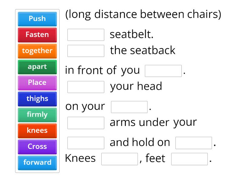 long distance between chairs - Complete the sentence