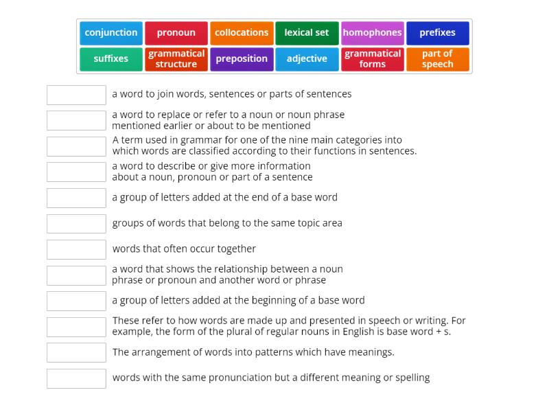 TKT Units 1 and 2 - Match up