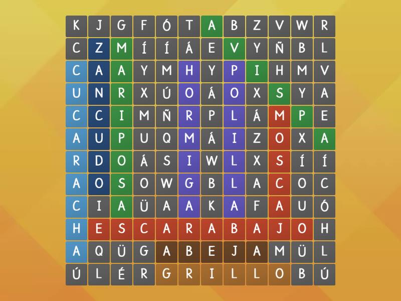 Insectos - Sopa de letras