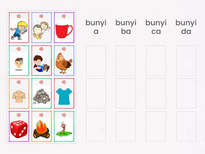 bunyi a ba ca da - Group sort