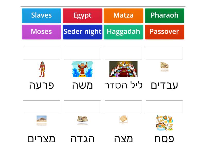 Passover matching game - Une las parejas