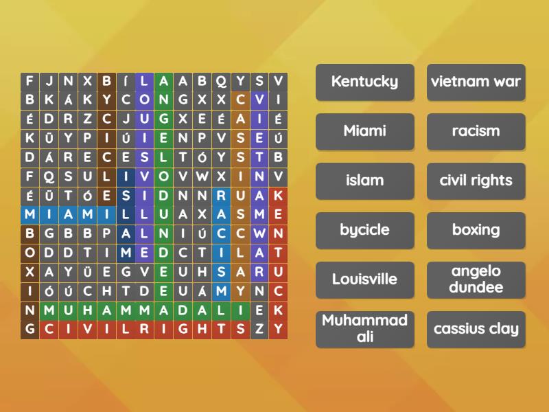 Muhammad Ali - Wordsearch
