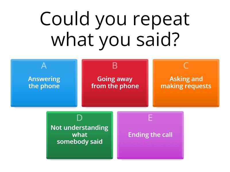 PHONE CONVERSATION PHRASES - Quiz