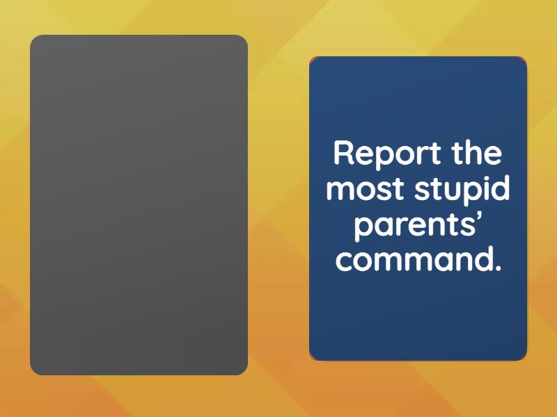 Reported speech speaking - Speaking cards