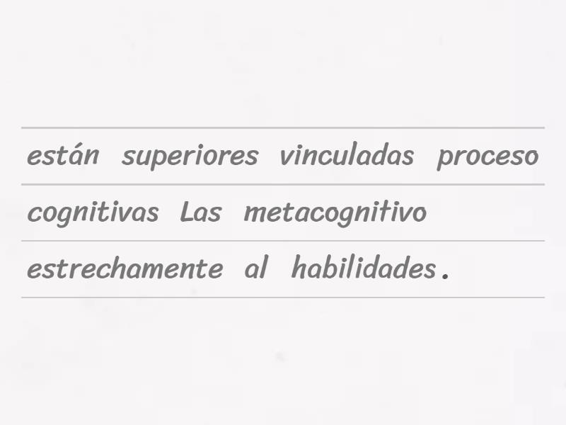 Habilidades Cognitivas Superiores Reordenar