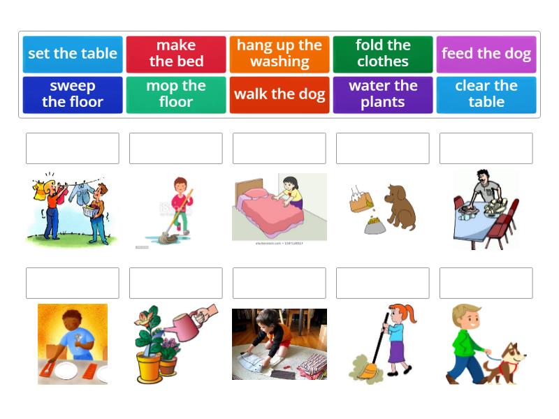 2B Chapter 1 Housework - Une las parejas