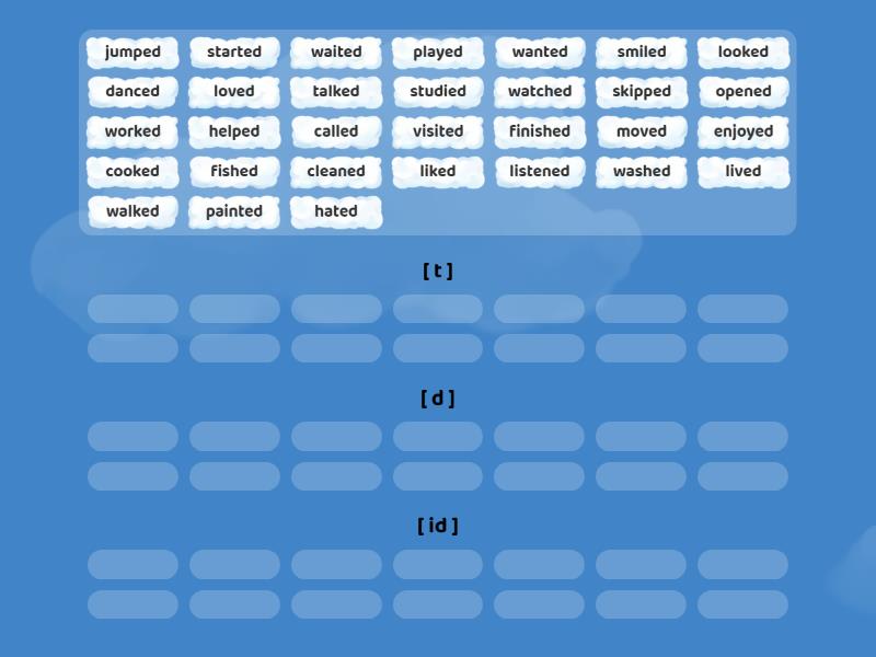 Starters Past Simple [ t ], [ d ], [ id ] - Group sort