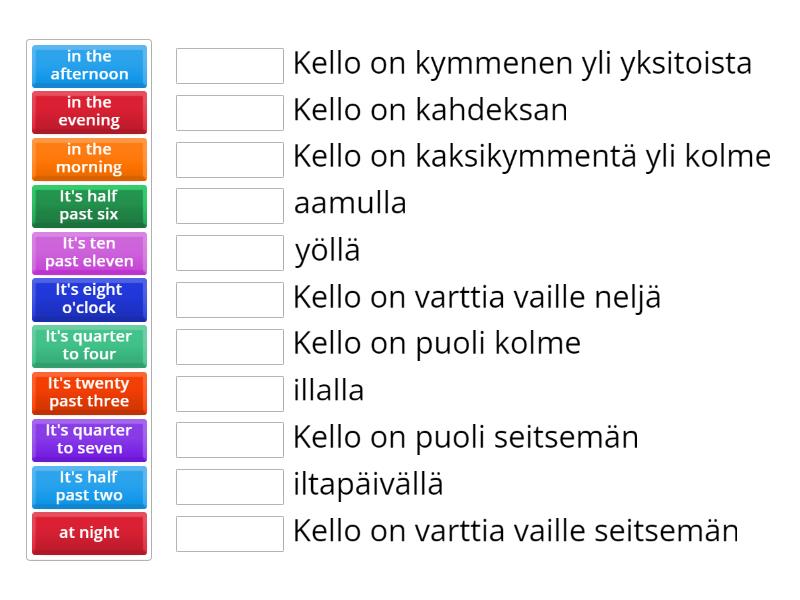 Ajan ilmaukset - Match up