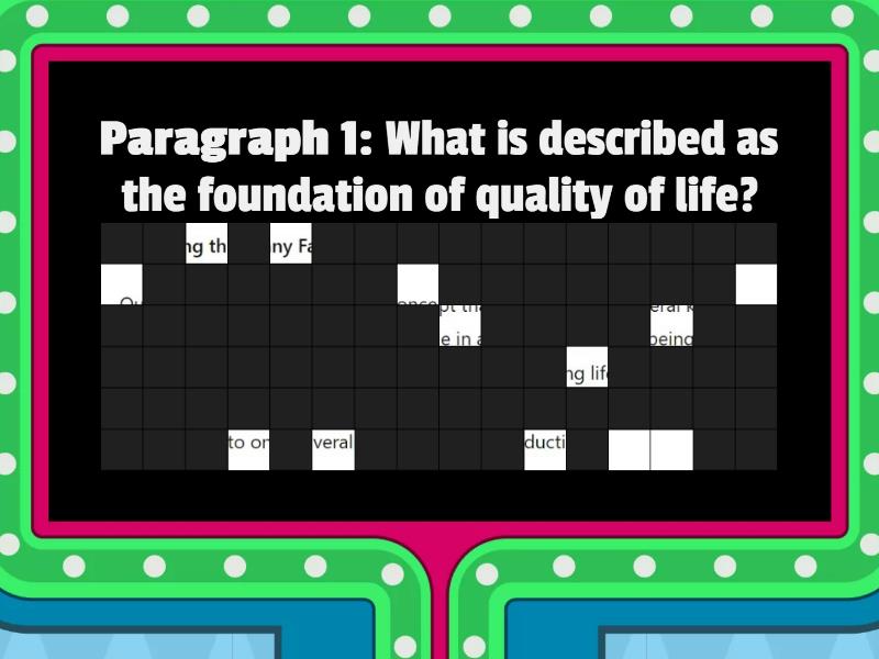 Activity 4: Exploring Quality of Life - Image quiz