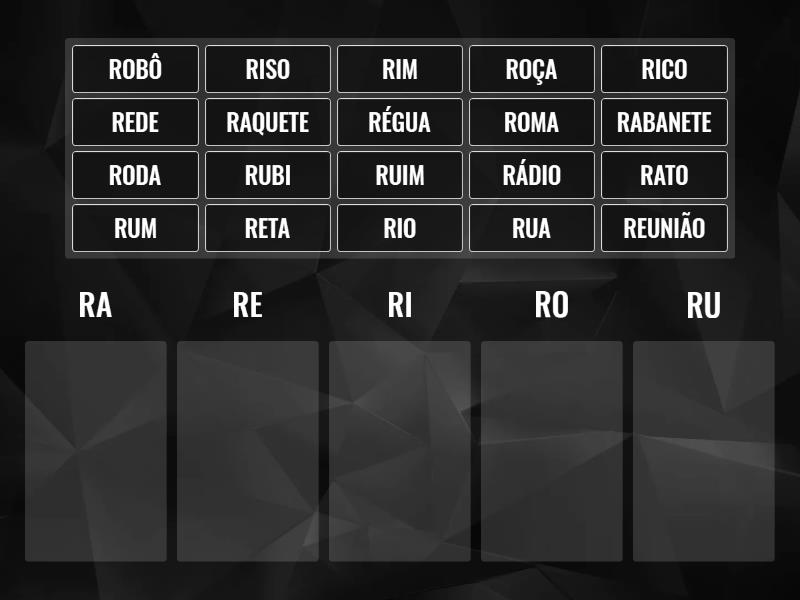 letra R - Group sort