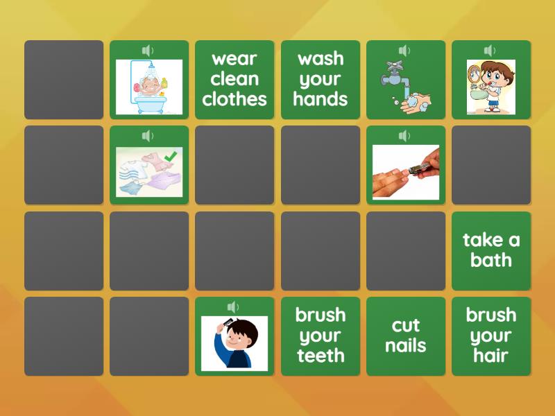 HYGIENE HABITS 2nd grade - Matching pairs