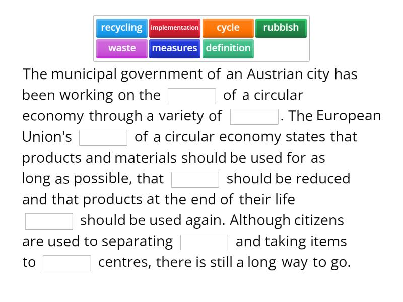 Circular economy - Complete the sentence