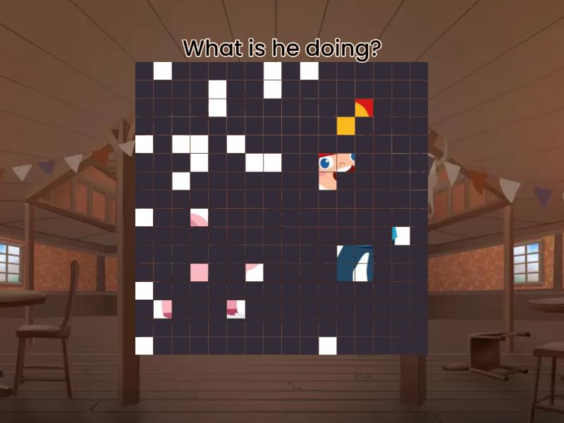 Action verbs - on the farm - Acertijo visual