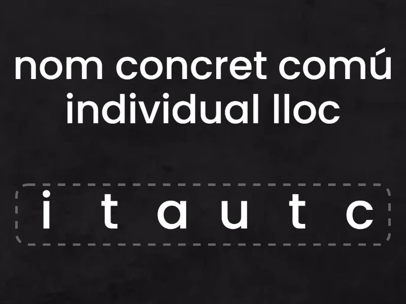 Tipus de NOMS (classificació)-català - Anagrama