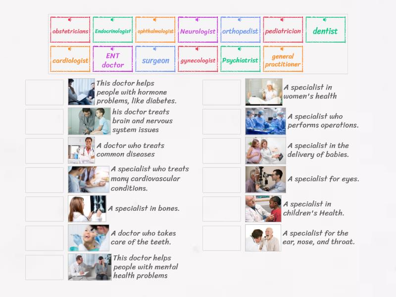 Types of doctors - Match up