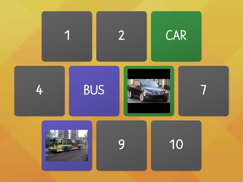 Transport Memory game - Matching pairs
