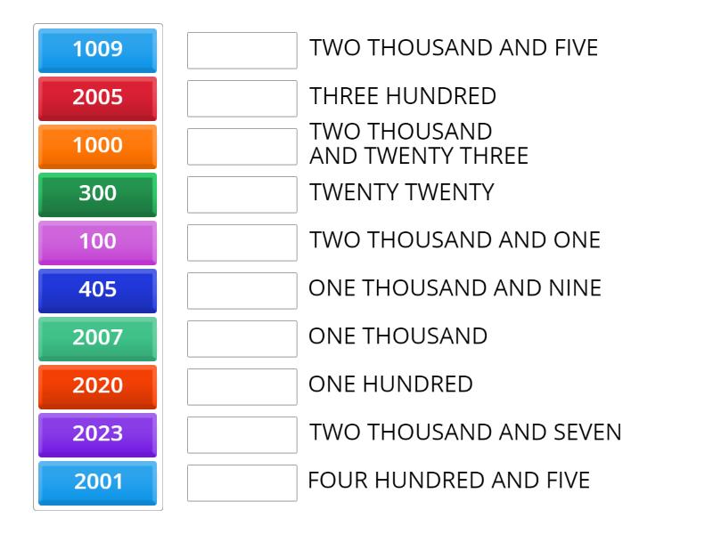 YEARS - Match up