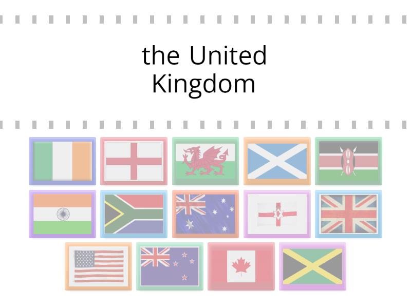 Flags of English-speaking countries - Find the match