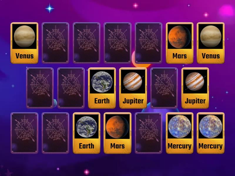 Solar system matching game - Matching pairs