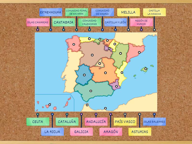 Political map of Spain - Labelled diagram