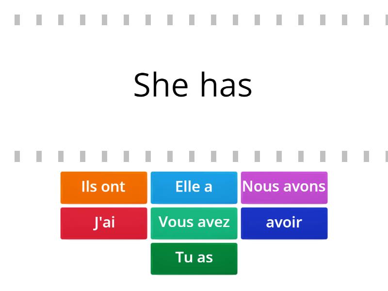 Avoir - Find the match