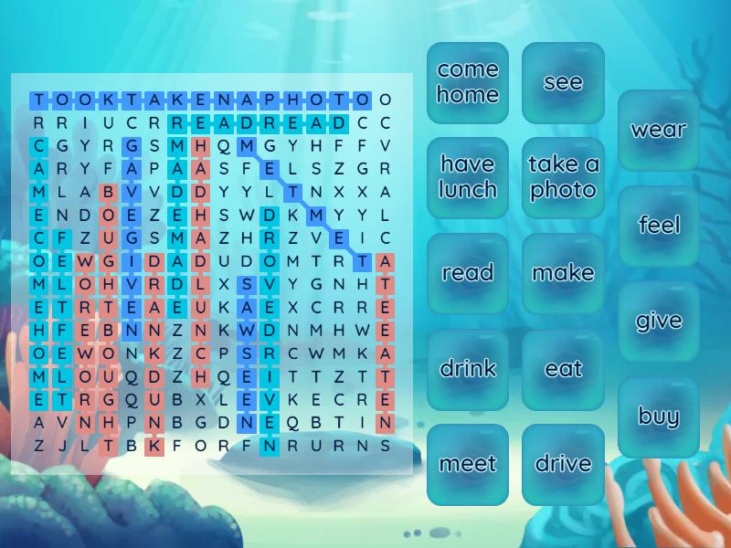 Go getter 2. Unit 6. Irregular verbs. - Wordsearch