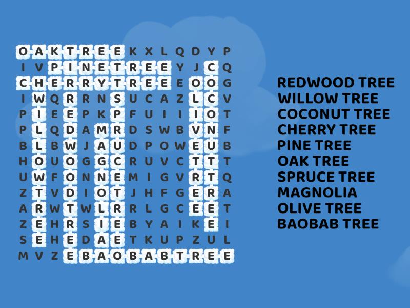 trees - Wordsearch