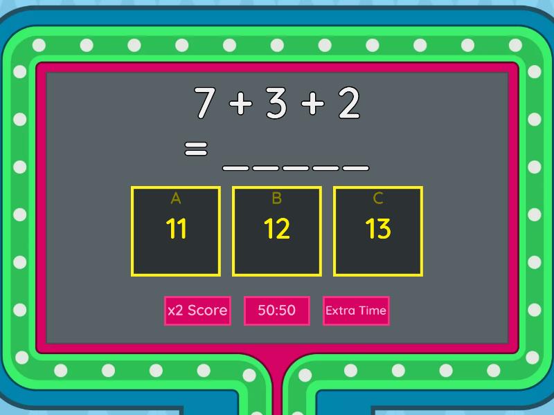 Adding 3 Numbers - Gameshow quiz