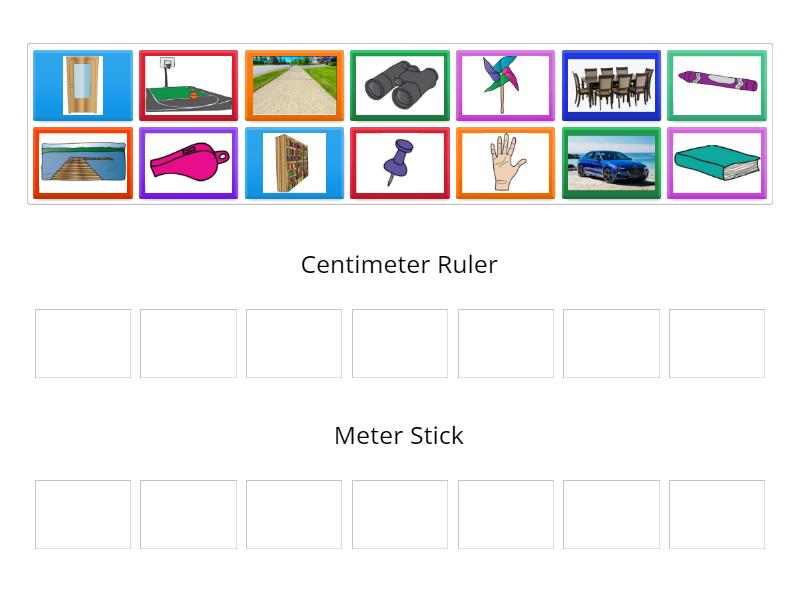Exit Ticket on Centimeters or Meters - Group sort