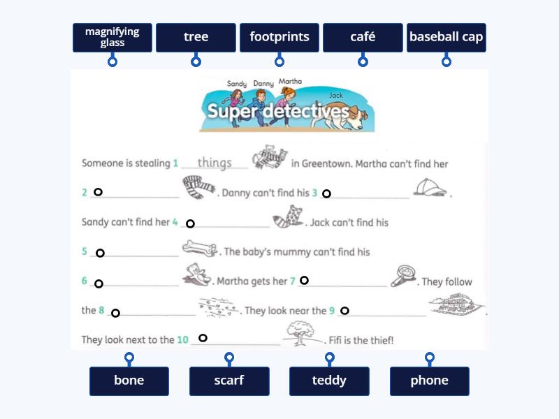 Super detectives - Diagrama con etiquetas